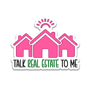 Miraki Talk Real Estate to Me Sticker, Real Estate Jewelry Sticker, Cute Girl Sticker, Water Assitant Die-Cut Vinyl Stickers Decals for Laptop Phone Kindle Journal Water Bottles, Sticker for Women