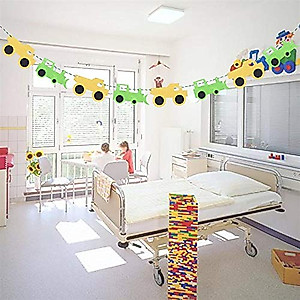 3 Meters Baby Boy Kid's Bedroom Banner Trucks Vehicles Bunting Garland Hanging Decorations for Birthday Party Decor