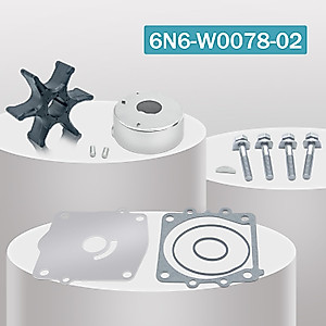 PumuHo Outboard Water Pump Repair Kits for Yamaha 115HP 130HP Sierra 18-3313 Outboard Engine 6N6-W0078-02