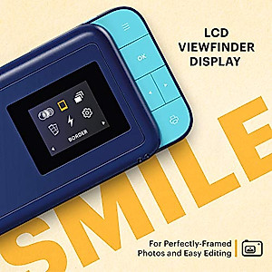 KODAK Smile Instant Print Digital Camera – Slide-Open 10MP Camera w/2x3 ZINK Printer (Blue)