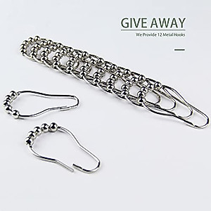 wangkato Shower Curtain Green Eucalyptus, with 12 Metal Hooks, Watercolor Sage Green Shower Curtain, Fabric Shower Curtain Liner, Plant& Succulent Shower Curtain Set (72 "X 72")