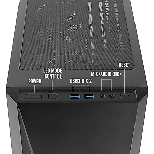 Antec Dapper Dark Phantom DP301M Black Steel/ARGB Lighting/Tempered Glass Side Panel Compact Micro-ATX Gaming Case