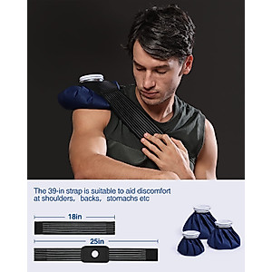 elitehood Reusable Ice Bag Ice Pack for Injuries, 3 Sizes (6"/9"/11") Refillable Ice Bag, Hot & Cold Therapy Ice Bag for Injury and Pain Relief with Elastic Breathable Support Wrap and Extension wrap