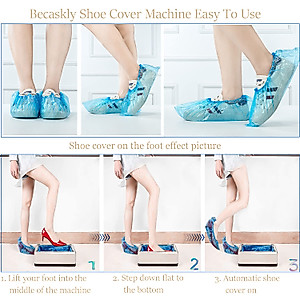 Automatic Shoe Covers Dispenser,200 Pcs Shoe Cover Indoors Disposable,Booties for Portable Machine Fits One Size,Shoe Cover Protect Floor for House Office Hospital Factory (Silver)