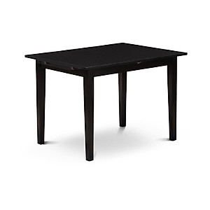 East West Furniture Norfolk Kitchen Rectangle Dining Table Top with Butterfly Leaf, 32x54 Inch, Nft-blk-t