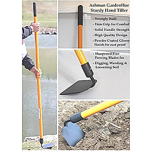 Ashman Garden Hoe (6 Pack)– Sturdy Hand Tiller – Heavy Duty Blade for Digging, Loosening Soil, and Weeding – Rubber Grip Handle for a Strong Hold – Rust Resistant Build.