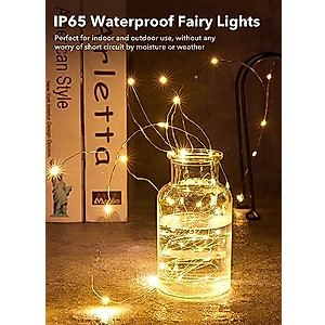 Brightown 12 Pack Led Fairy Lights Battery Operated String Lights Waterproof Silver Wire 7 Feet 20 Led Firefly Starry Moon Lights for DIY Wedding Party Bedroom Patio Christmas (12 Pack, Warm White)