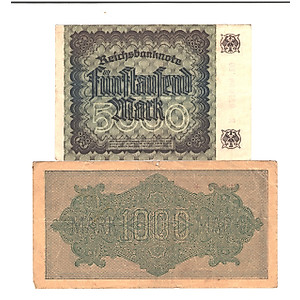 Germany Weimar Republic Set fo 20.000 10.000 5.000 1.000 and 500 Mark Banknotes (Build Your Own Collection)