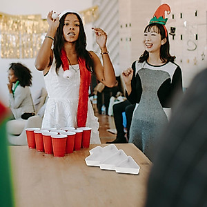 Tofficu Creative Christmas Tree Shape Serving Platter Fruit Plate Household Plastic Nuts Snacks Plates Portable Dishes Serving Tray for Xmas Holiday Party (White)