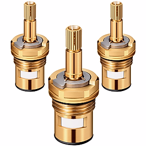 Enhon 3 Pack Faucet Cartridge Compatible with American Standard 994053-0070a or 994053-0070a/H Bathroom Kitchen Bathtub Faucet Stem Replacement, 4z-24h Hot and Cold Replacement Stem, Brass