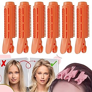 Volumizing Hair Root Clip Hair clips for women Instant Hair clip Naturally Fluffy Hair Styling Curly Tool Roller Wave Magic Salon Hair Root Clip Wave Fluffy Hair Root Curler curler clips (Orange)