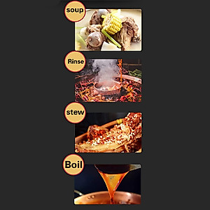 Chafing Dishes Induction Cooker, Red Copper Hot Pot, Pure Copper, Old Style Instant Boiled Mutton Pot, Manual Copper Pot, Pan, Household And Commercial Soup Pot (Color : Brass, Size : 30cm)