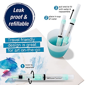 Faber-Castell Deluxe Water Brush Pen - Refillable Aqua Brush Pen for Watercolor