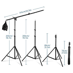 Kshioe Photography Softbox Lighting Kit Continuous Lighting System Photo Equipment Soft Studio Light with Light Stands and Convenient Carry Bag (135w 3 Sets)