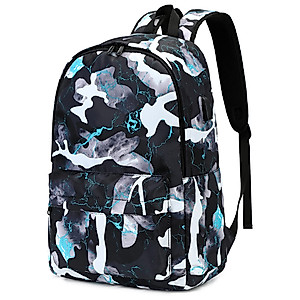 School Backpack Boys Bookbag Camouflage Laptop Backpack Teen Girls Travel Day Backpack (Grey Camouflage)
