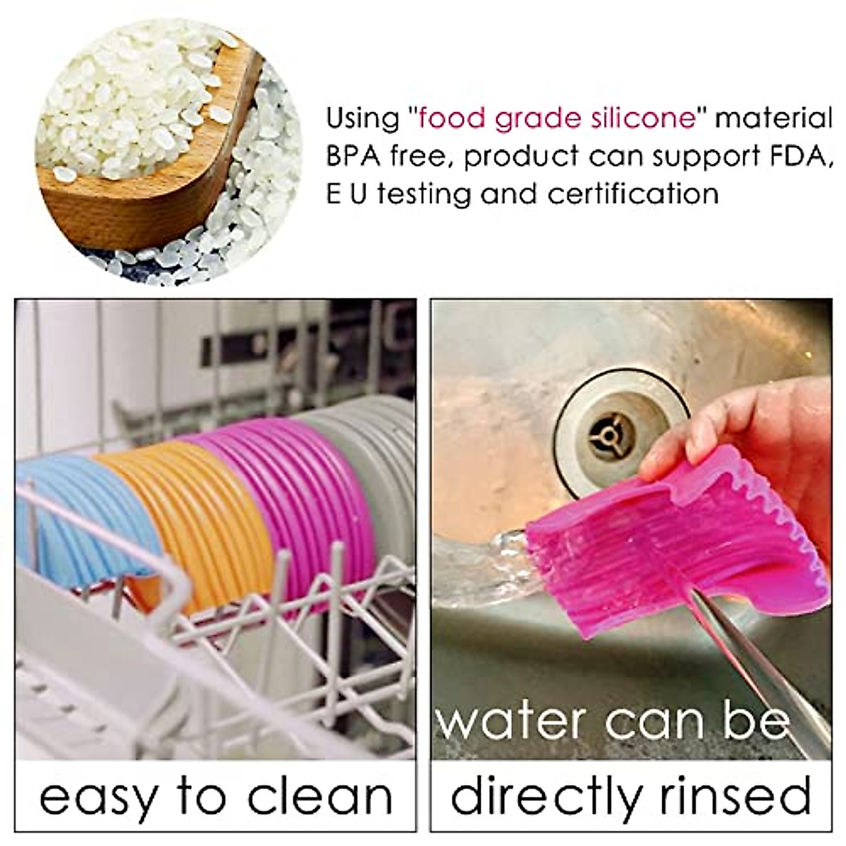 Retractable Reusable Hamburger Sandwich Burger Holders Fixed Box Clip Rack, Adjustable Hygienic Silicone Fixed French Fry Hamburger Sauce Ketchup Holder Container Boxes for Eating, 4 Pcs