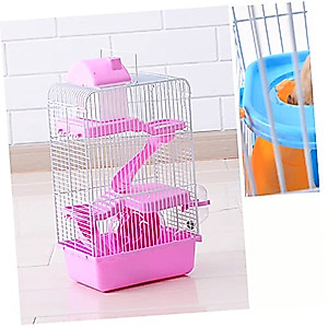 BESPORTBLE Hamster Cage Pet House Guinea Pig Villa Cage Small Animals Rabbit Cage Pink Luxury Travel Chinchilla Cage Villa Cage for Small Pets Pet Cage