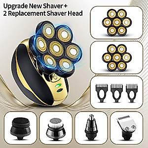 VOTMONI Head Shaver for Bald Men Upgrade 7D Electric Shavers Waterproof Bald Head Close Shaver for Men Rechargeable Rotary Shaver Multifunctional Electric Razors Wet & Dry Bald Shaver