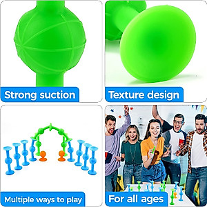 Hadeam Darts Game Set : 22Pcs Suction Sucker Toys Cup Decompression Soft Silicone Indoor Outdoor Competitive Games for Adults and Kids(for Big Size), blue and green (WJ-1)