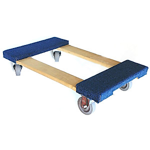 Rk Safety Dolly Cart, 30"X17" Hardwood Furniture Dolly, 1200lbs Capacity Blue Carpet Dolly with 3" inch 4 Wheel