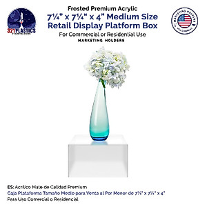 Frosted Acrylic Display Box Counter Retail Merchandise Storage Bin No Lid with Open Bottom 7" x 7" x 4" Flippable Cubby for Tradeshows and Expos by Marketing Holders