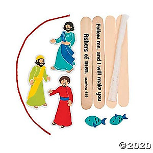 Fun Express Fisher of Men Bible Craft Kit for Kids - Makes 12 - VBS, Sunday School and Religious Craft Activities