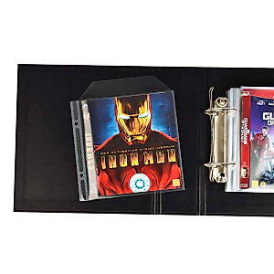 Tarifold Protective Sleeve for Blue-ray Storage with Binder Holes, Closing Flap, and Space for Cover - 50/Pack (10286)