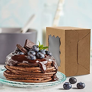 OAMCEG 100 PCS Bakery Boxes with Window and Stickers 4x4x3 Inch Individual Cupcake Boxes Pastry Boxes Cookie Boxes Small Cake Boxes Carrier Holders Containers for Packaging, Mini Dessert Boxes