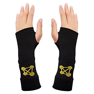 CopperJoint Wrist Brace for Carpal Tunnel Relief - Wrist Compression Sleeve and Tennis Wrist Support - Ideal for Tendonitis, Golf, Yoga, Typing and Gaming - Copper Infused Nylon (Pair, Medium)