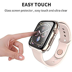 Smiling Case Compatible with Apple Watch Series 6/SE/Series 5/Series 4 40mm with Built in Tempered Glass Screen Protector,Overall Protective Hard PC Case Ultra-Thin Cover- Clear