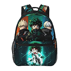 Zqiyhre My Hero Backpack Print Cartoon Waterproof Laptop Backpack Casual Travel Backpack for Teens