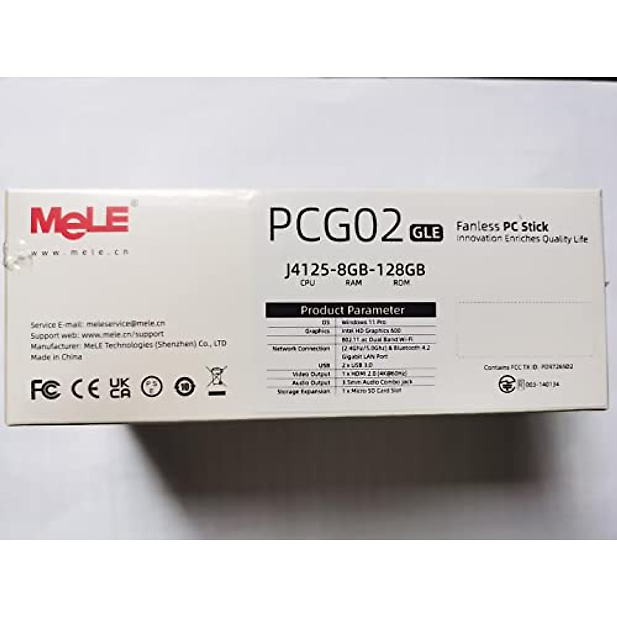 MeLE PCG02 Fanless Mini PC Stick Desktop Computer Windows 11 Pro J4125 8GB 128GB HDMI Compute Stick, Support PXE Unlocked Bios, Micro PC Auto Power on Industry IoT Media Business Office Linux