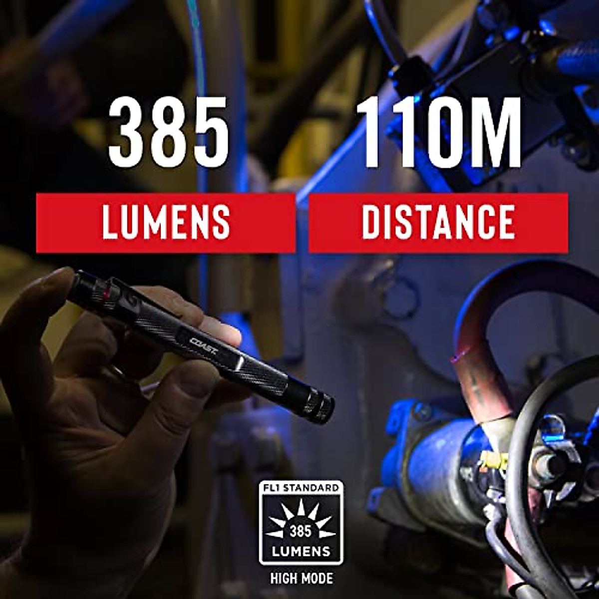 Coast® HP3R 385 Lumen Rechargeable LED Penlight with Twist Focus™, Blue