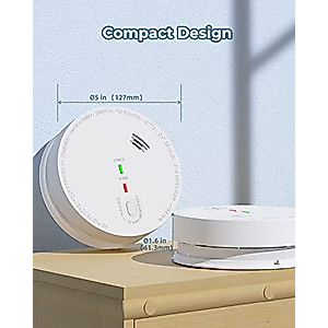 SITERWELL Hardwired Interconnected Smoke Detector, Photoelectric Smoke Alarm with 9V Backup Battery, Fire Alarm with Test/Silence Button, GS517, 4 Packs