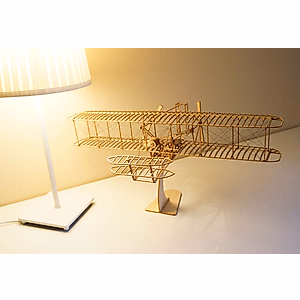 Balsa Wood Airplane Kits- Wright Brothers Flyer DIY Wooden Models Plane Construction Set, Laser Cut Aircraft Model Kit 3D Puzzles for Adults, Perfect Brain Teaser Jigsaw Puzzle for Home Decor