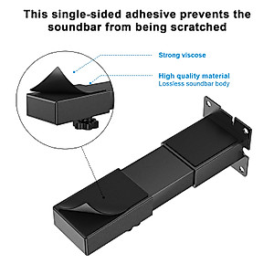 Adjustable Universal Soundbar Mount Bracket Shelf- Extends 4.92" to 7.09" Sound Bar Mount for Samsung, Onn, Roku, JBL, Vizio, Sony, Bose and More Brands, Soundbar Wall Mount Mounting Brackets Kit