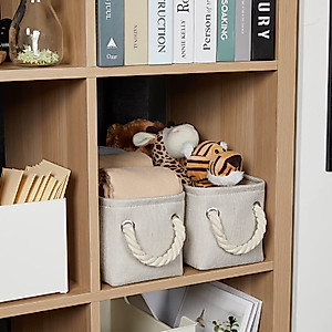 Temary Storage Baskets for Shelves 2PCs Extra Large Baskets for Blankets, Collapsible Storage Basket Cloth Baskets for Organizing, Fabric Basket for Nursery, Home (Beige, 17Lx12Wx15H Inches)