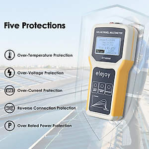 Solar Panel Tester, 1600W Photovoltaic Panel Multimeter Manual/Auto MPPT Tester with Backlight, Solar Panel Powered, LCD Multimeter for Measuring The MAX Power of Photovoltaic Panels, Voltage Tester