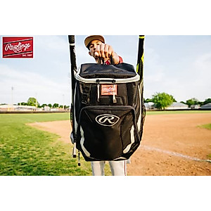 Rawlings R500 Series Baseball/Softball Backpack, Scarlet, 17.5˝ H x 15.5˝ W x 8.5˝ D