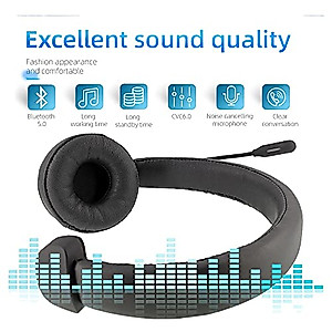 SILK SOUNDZ BH-M91 Bluetooth Wireless Headset, Trucker & Office Bluetooth Headset with Microphone, Mute Button, 24 Hours Working Time, for Cell Phone, Laptop, & Business Office Phone.