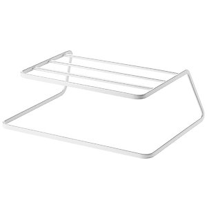 Yamazaki Home Dish Shelf Organizer & Storage for Kitchen Cabinets | Steel | Riser, One Size, White