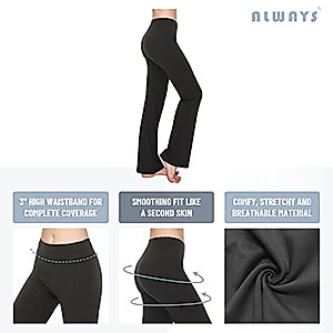 ALWAYS High Waist Flare Pants - Buttery Soft Bootcut Leggings Palazzo Black and White Plaid 2942 XL
