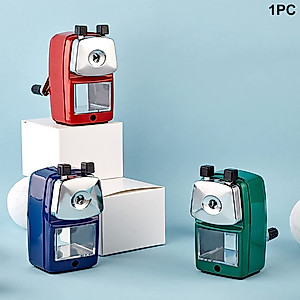 Pencil Sharpener, School Office Desktop Hand Crank Manual Sharpener for Children,Pencil Sharpener for Kids Home Desks (Red)