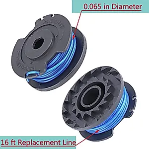 LIYYOO 29092 Replacement Trimmer Spool Line Compatible with Weed Eater String 24V and 40V Trimmer, Cordless Edger Spool Refills Parts(8 Spools, 2 Cap)
