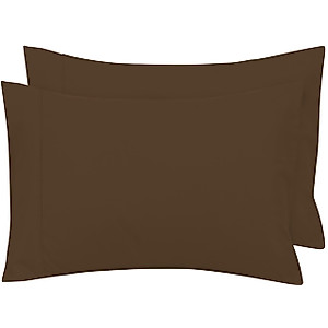 Royale Linens Queen Pillowcase Set of 2 - Bed Pillow Cover - 20x30 - Chocolate Pillowcases - 1800 Brushed Microfiber, Wrinkle & Fade Resistant - Soft & Cozy- Queen Size Pillow Case (Queen, Chocolate)