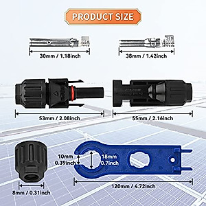Cenyb Solar PV Panel Crimping Tool Kit For Solar Cable With 1PCS Wire Crimper and 1Pair Spanners (10Pairs Connectors)