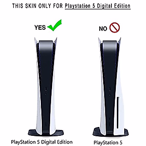 Boorsed PS5 Console and DualSense Controller Skin Vinyl Sticker Decal Cover, Suitable for Playstation 5 Digital Edition Console and Controller, Durable, Scratch-Resistant, Digital Version (5896)