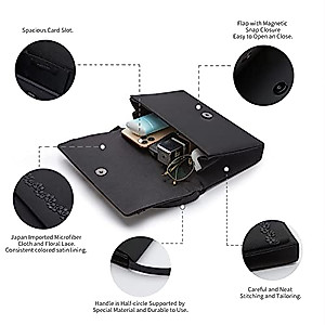 Ava&Lina Black Clutch Purse Women Evening Handbag Top Handle Bag