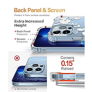 GVIEWIN for iPhone 13 Pro Max Case with Screen Protector + Camera Lens Protector, Soft Shockproof Clear Floral Phone Protective Case Cover for Women Girls, Flower Pattern Design (Hibiscus)