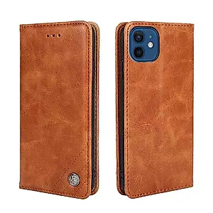CyrGuard Phone Cover Wallet Folio Case for Samsung Galaxy A40, Premium PU Leather Slim Fit Cover for Galaxy A40, Anti-Dirt, Brown